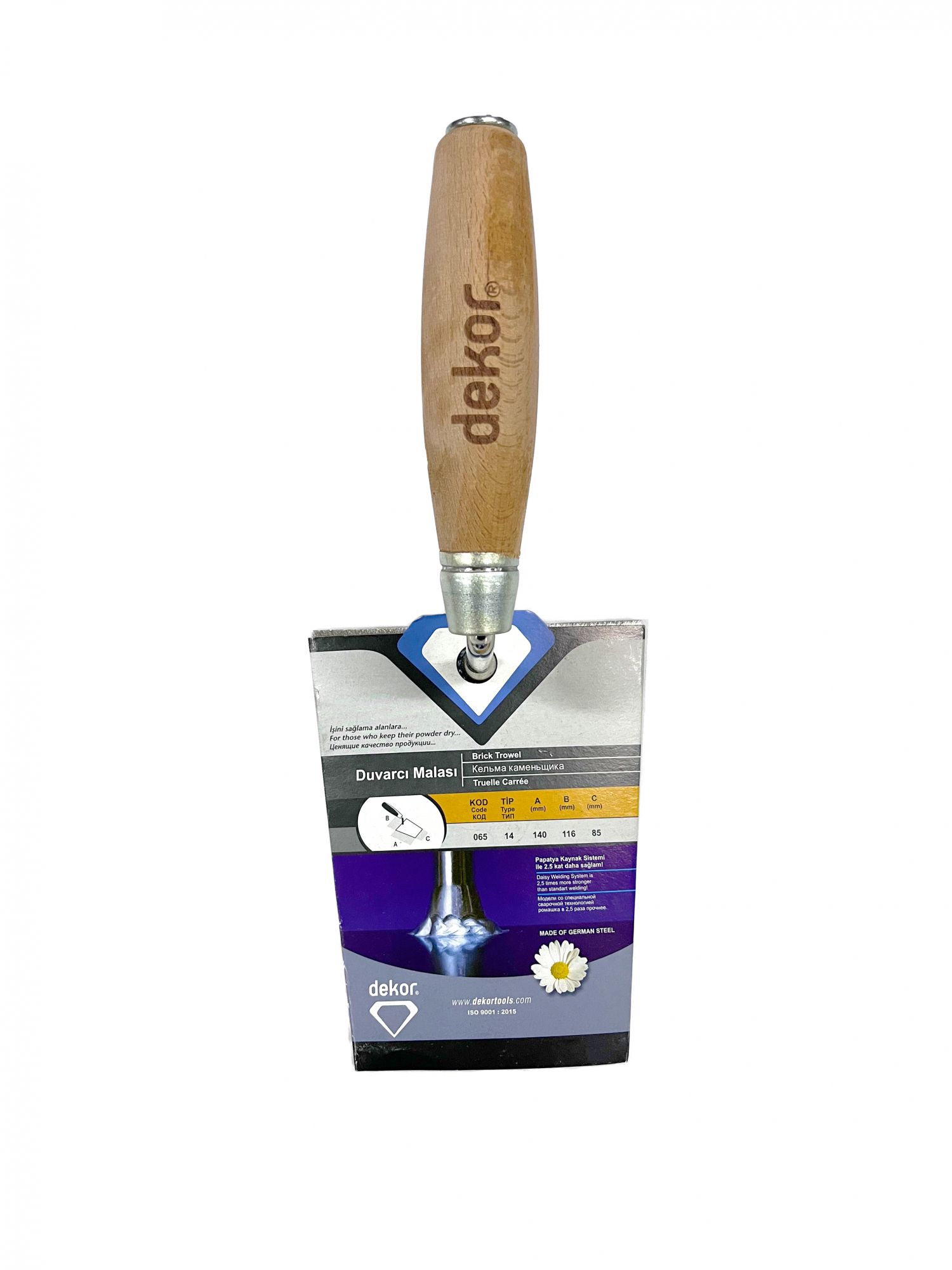 מסטרינה מרובעת ידית עץ 140 מ"מ DEKOR 065 - מאסטר טולס בע"מ